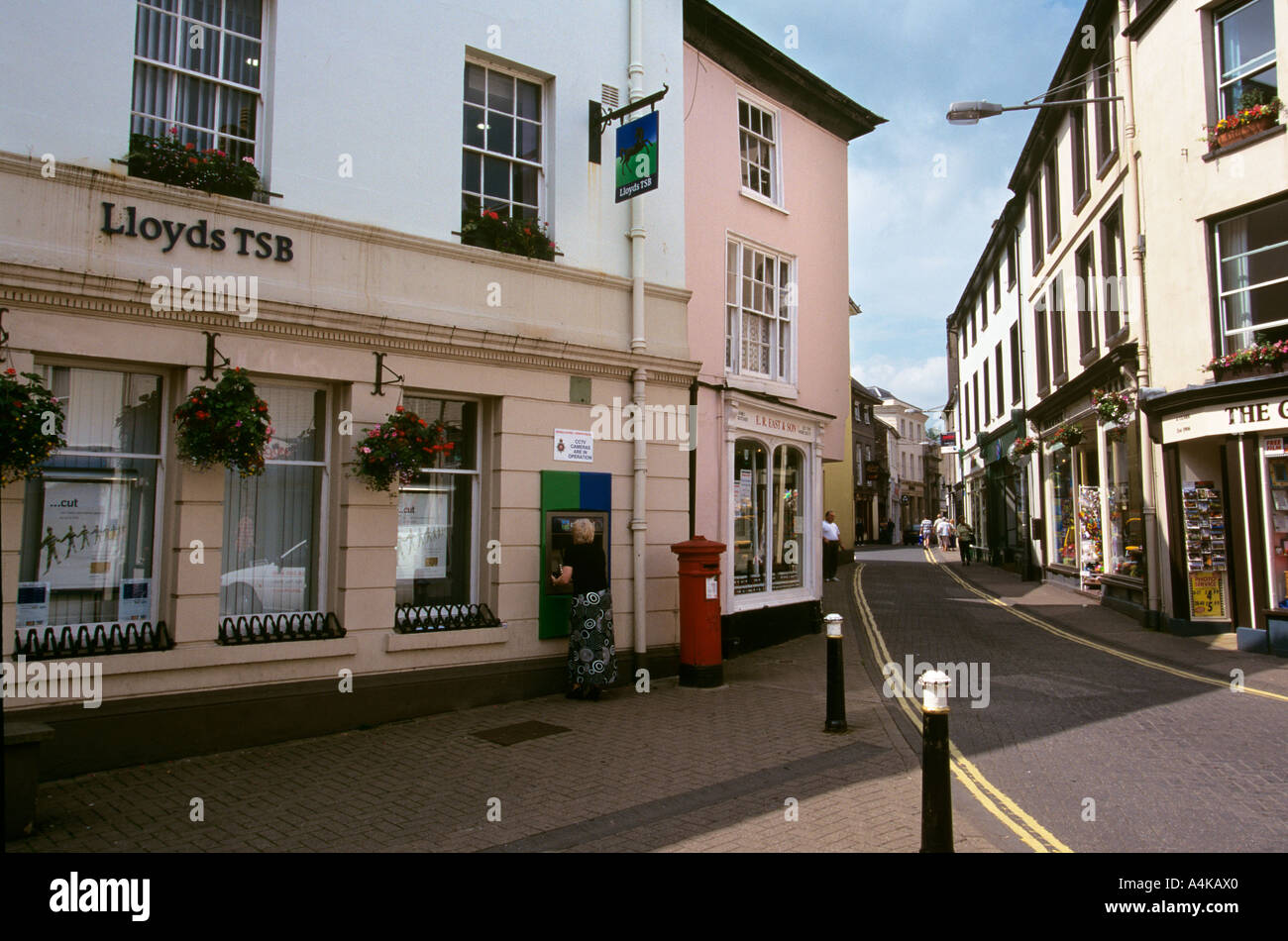 Wales Brecon Beacons Brecon High Street Stock Photo - Alamy