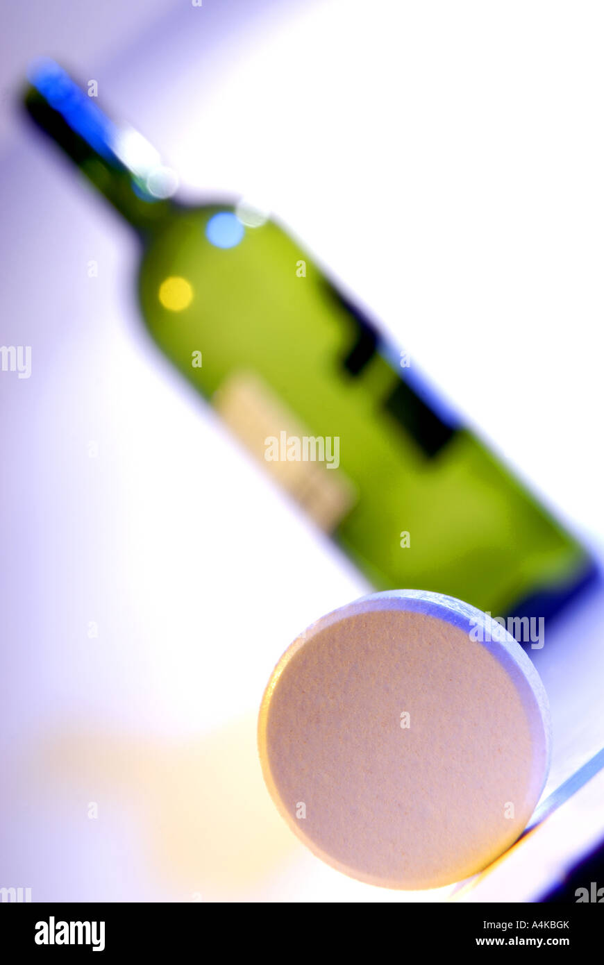 pill and wine bottle Stock Photo - Alamy
