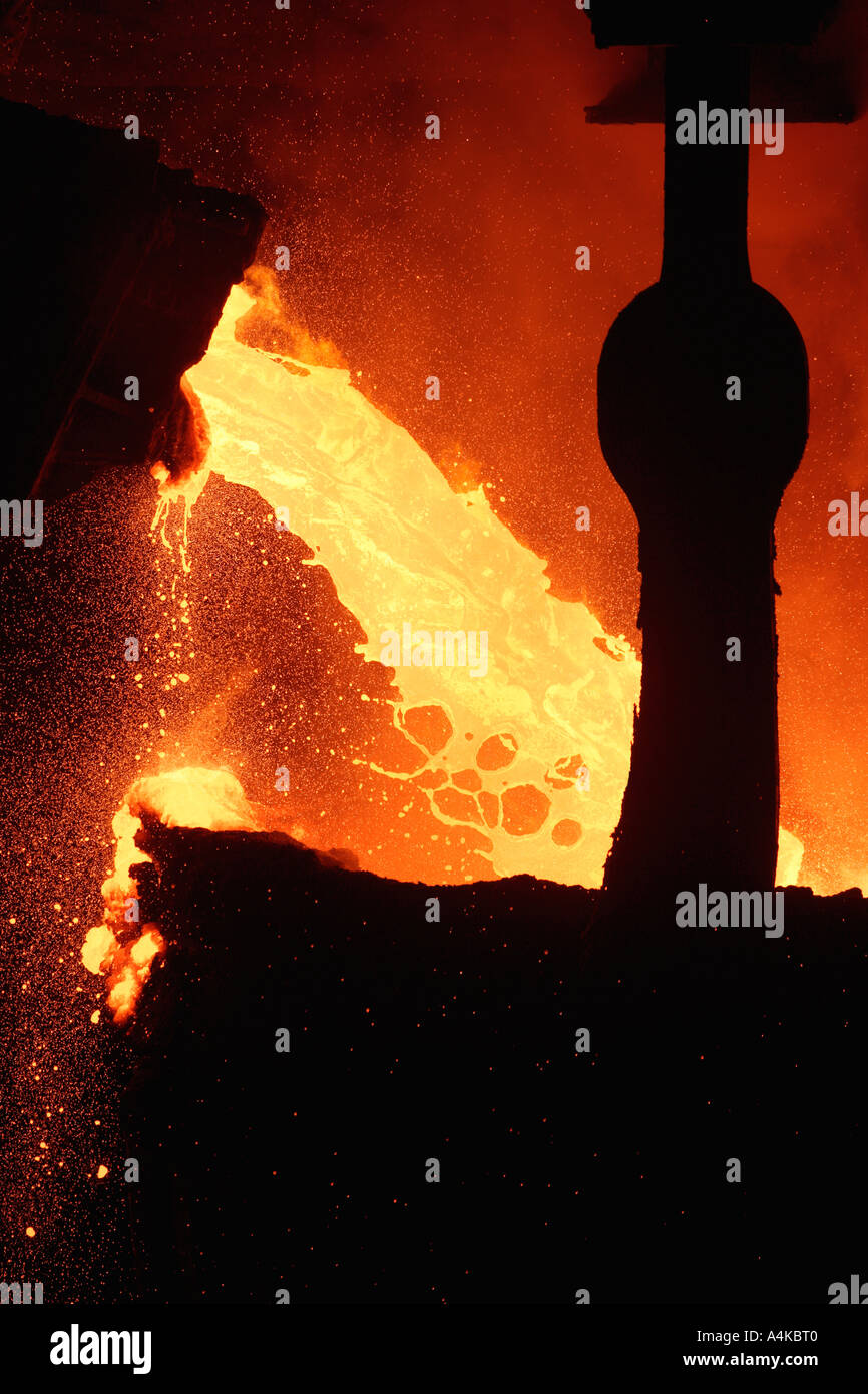 Molten steel factory Stock Photo - Alamy