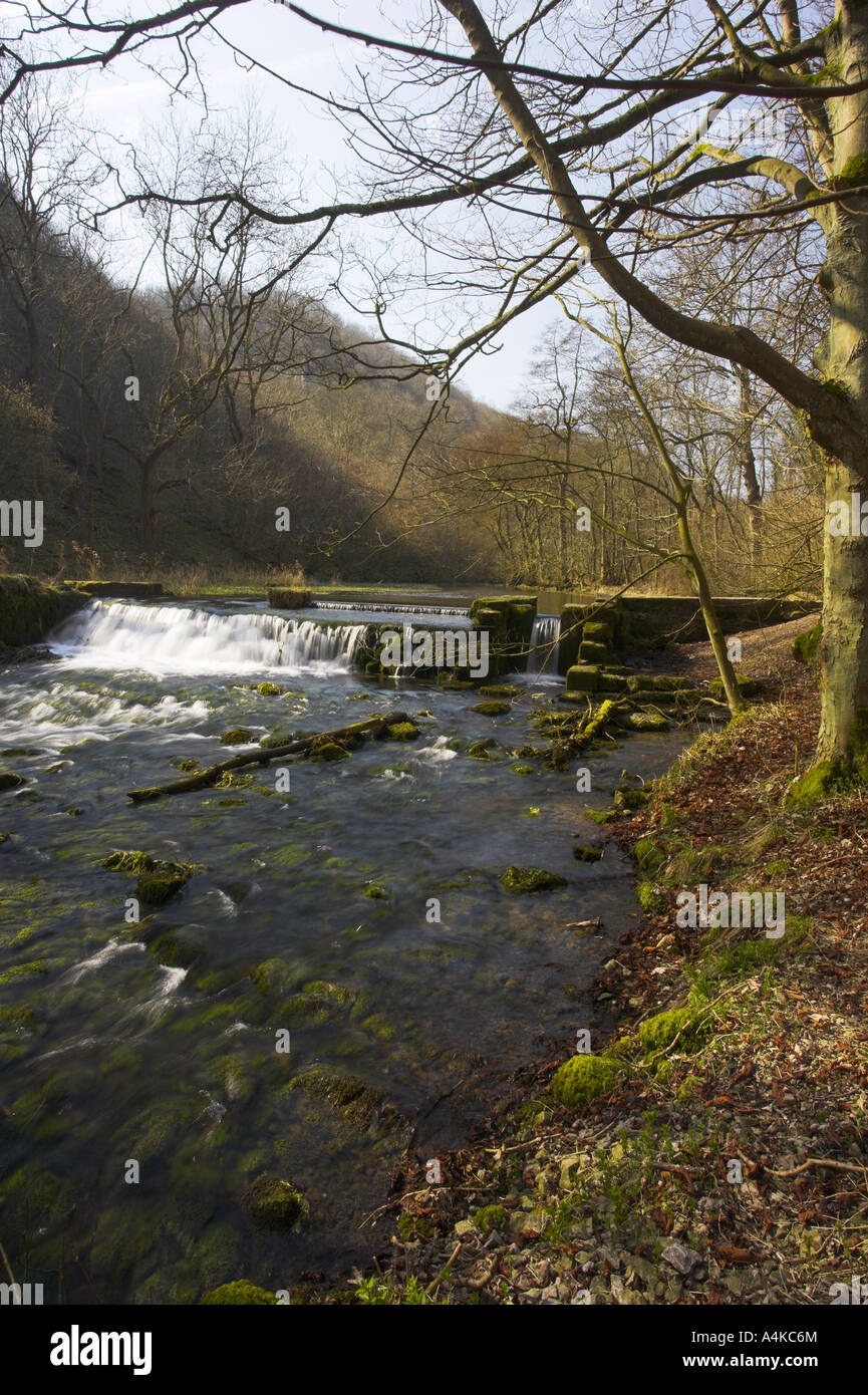 View of the River Lathkill running through Lathkill Dale in the Peak ...