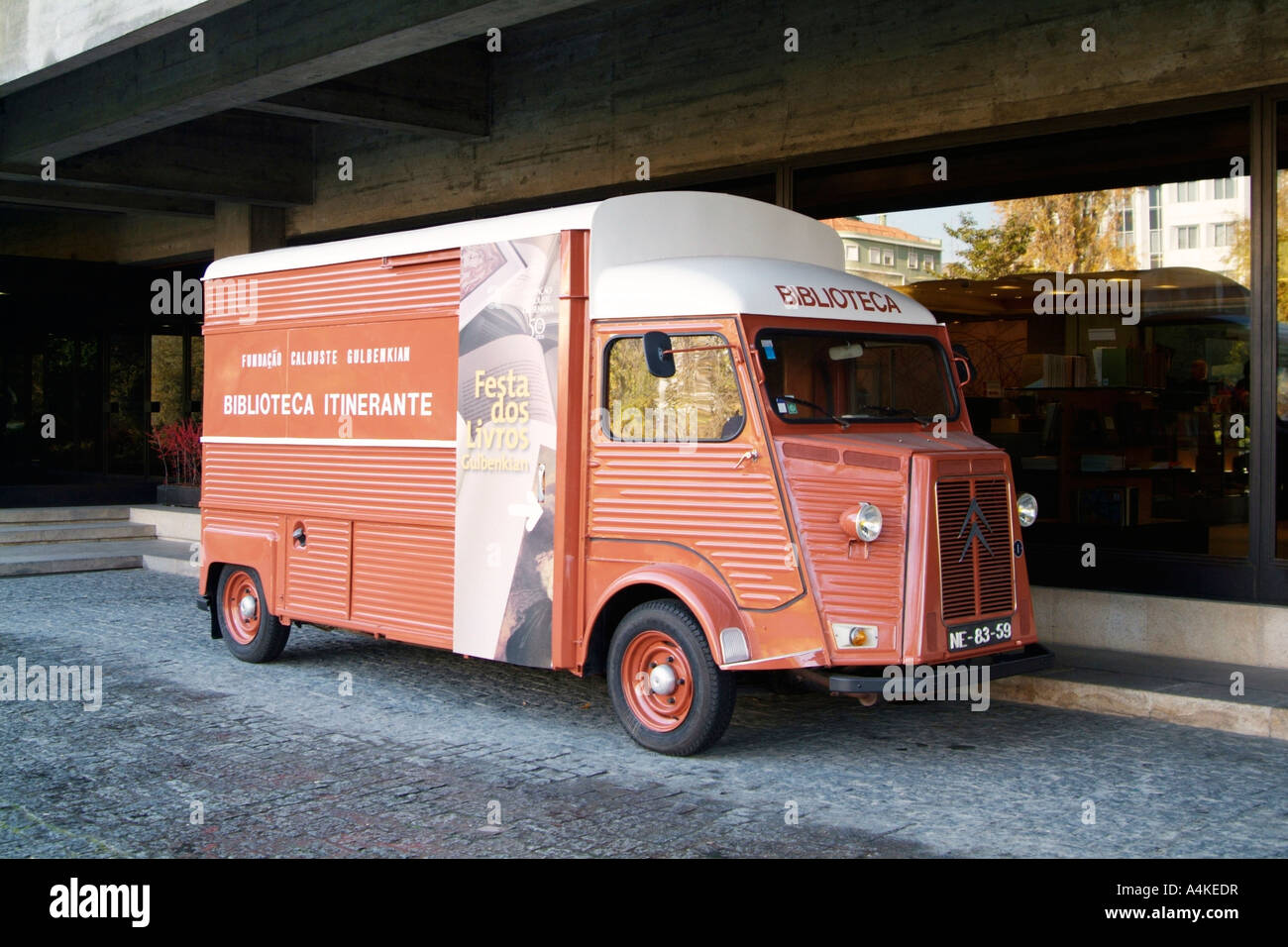 old mobile library van of the Calouste Gulbenkian Foundation Stock ...
