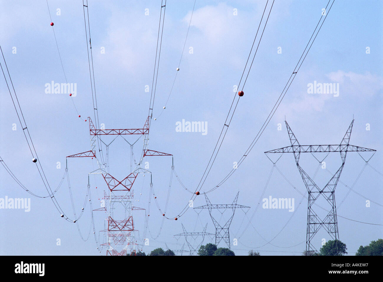 Pylons and power line Stock Photo - Alamy