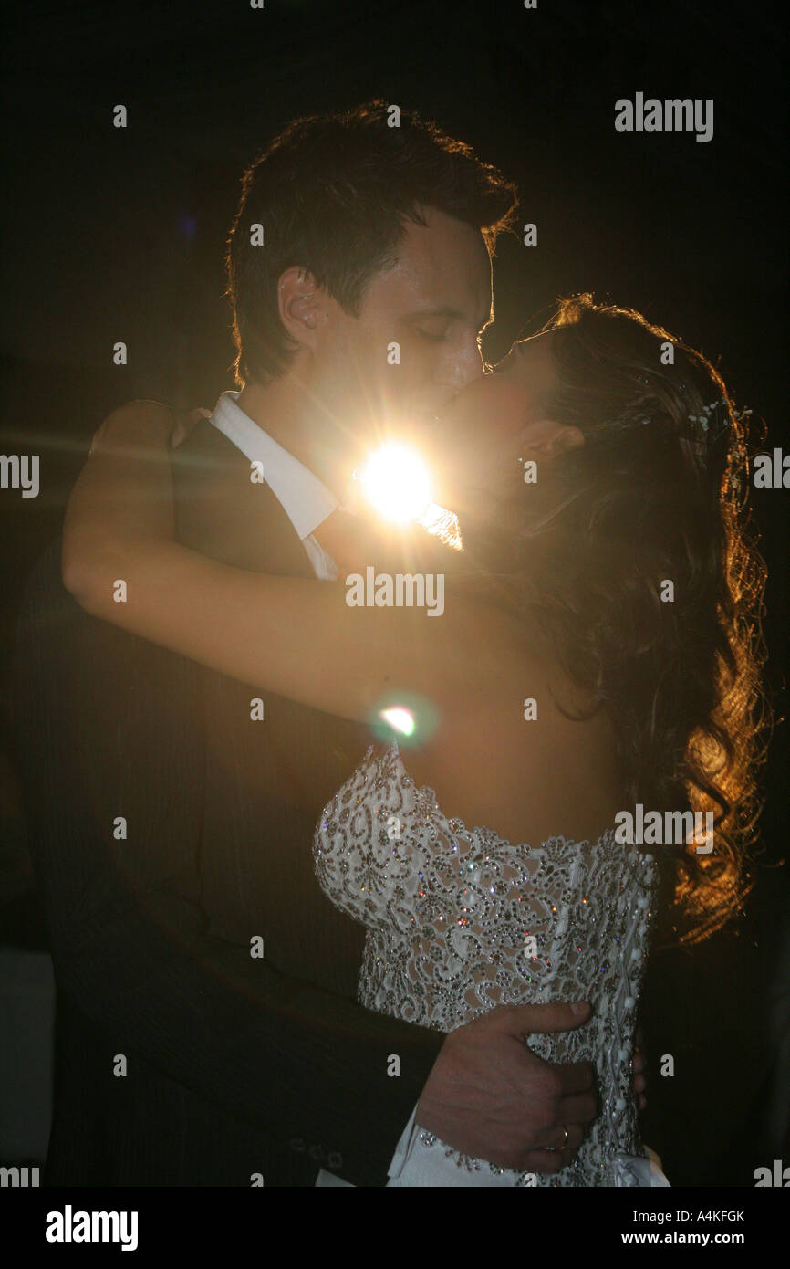 kiss after the wedding in Athens Greece Stock Photo - Alamy