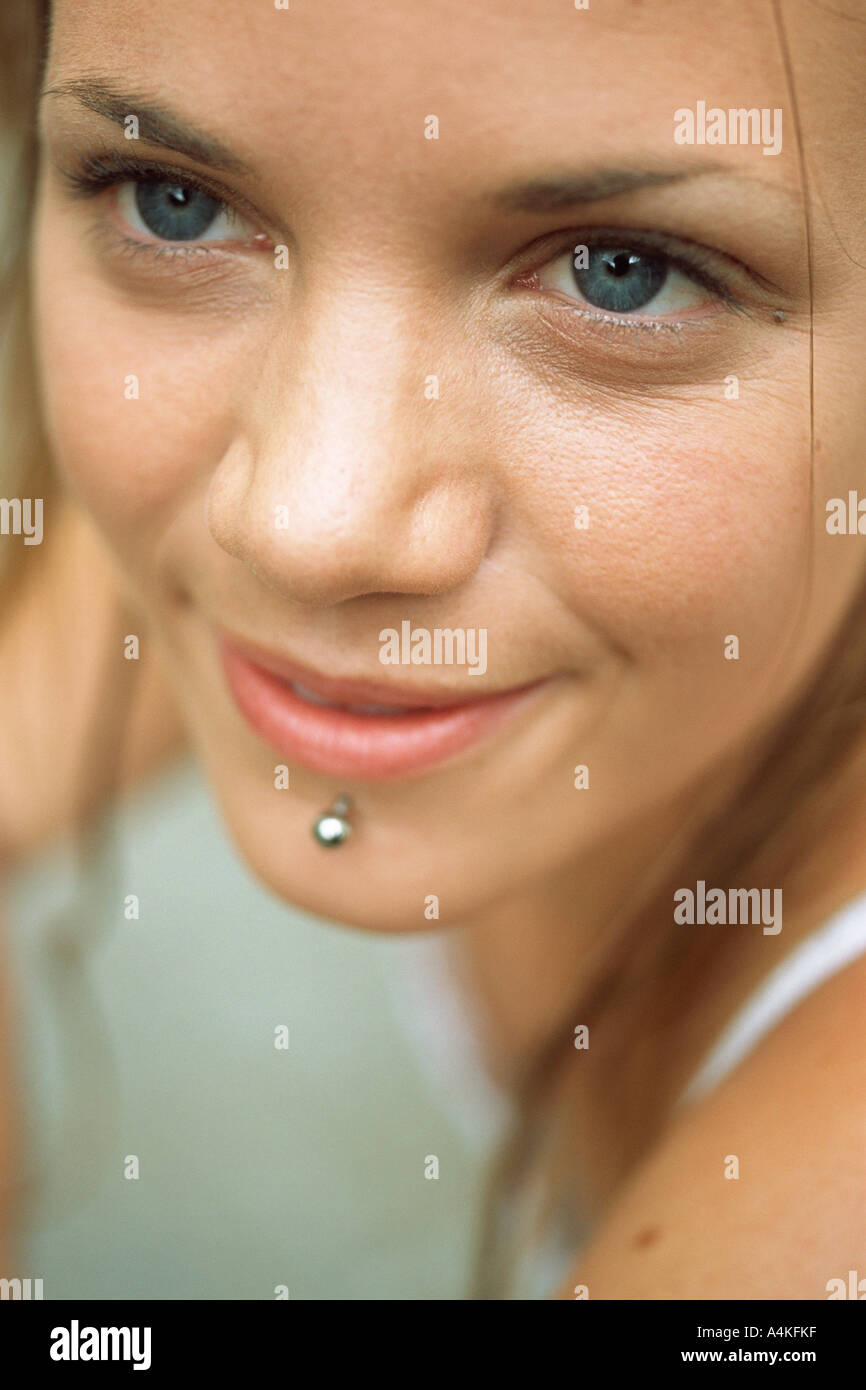 Close up young woman face piercings hi-res stock photography and images ...