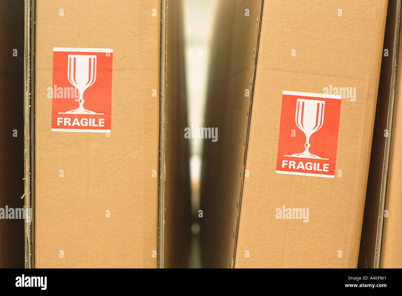 Fragile on boxes Stock Photo - Alamy