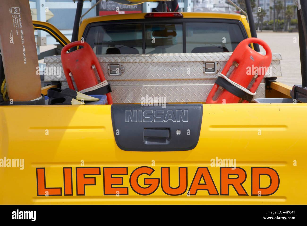Lifeguard Car on Beach in Santa Monica Los Angeles California, USA ...