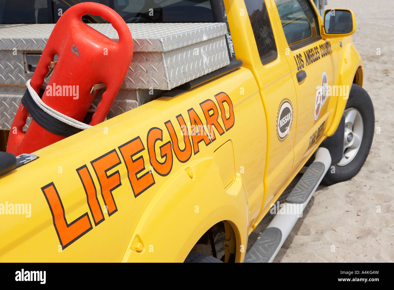 Lifeguard Car on Beach in Santa Monica Los Angeles California, USA ...