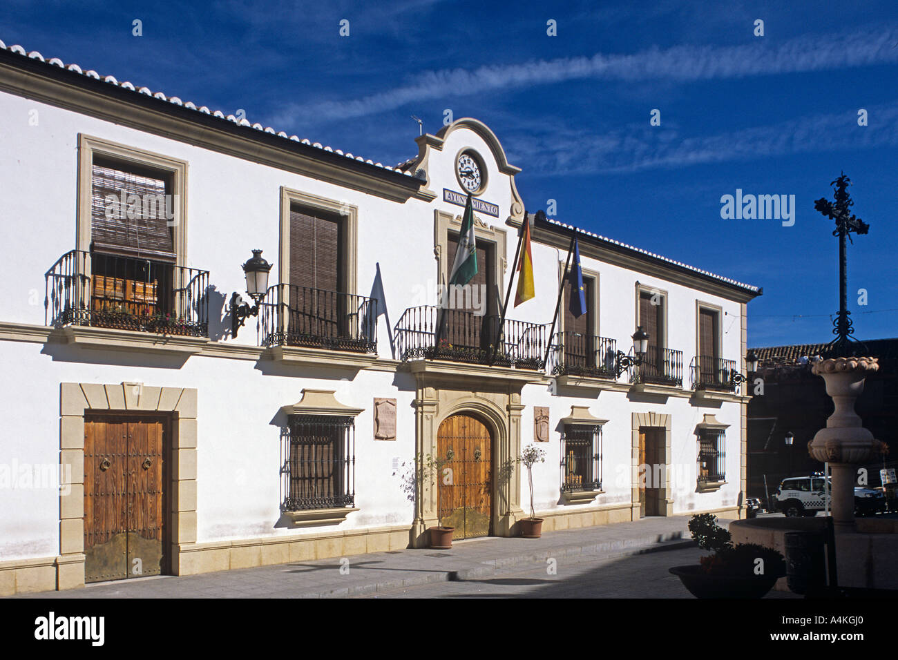 Building with flags hi-res stock photography and images - Alamy
