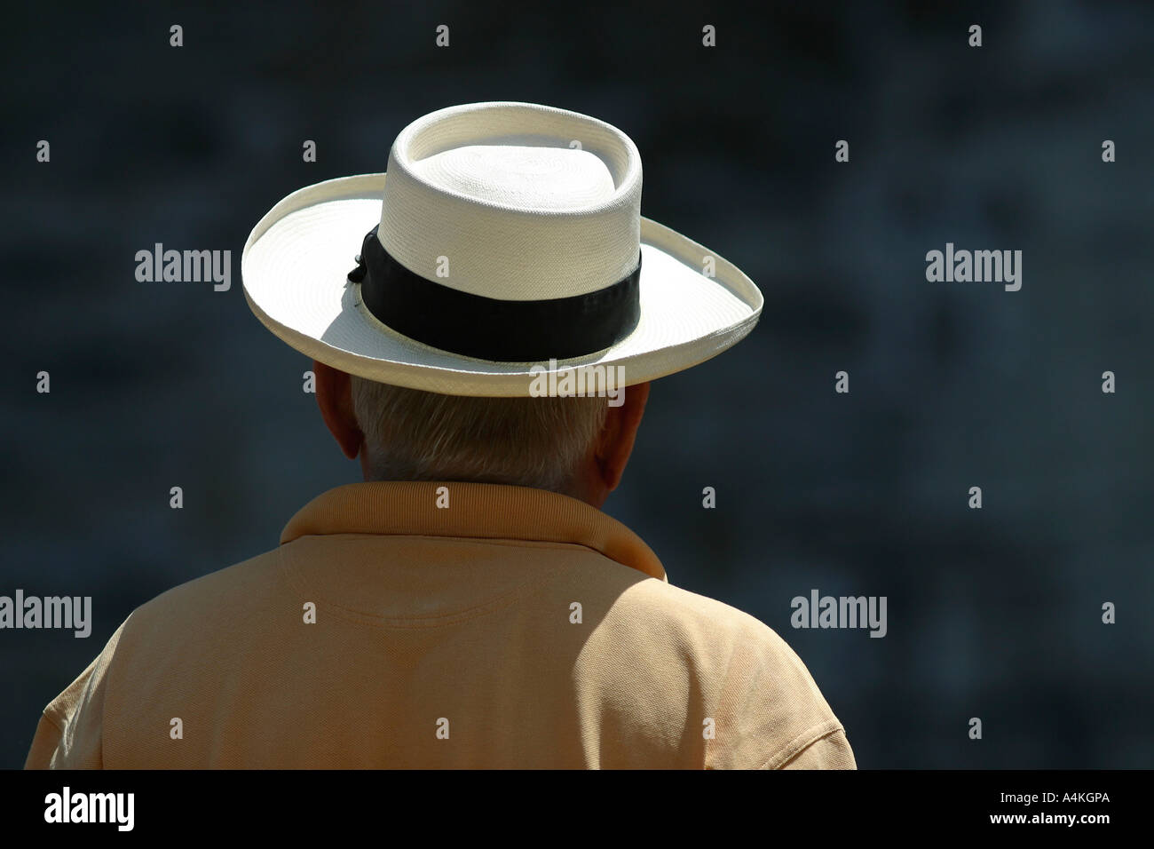 Man wearing hat, rear view Stock Photo - Alamy