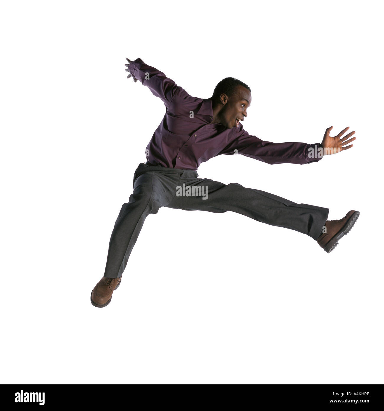 Black man leaping in Cut Out Stock Images & Pictures - Alamy