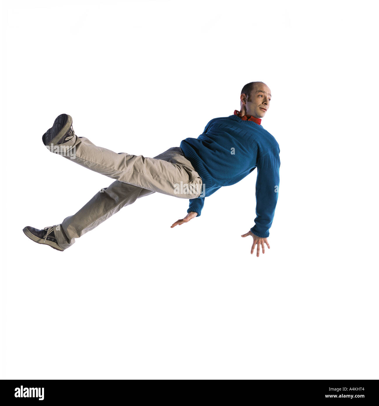 Man in mid-air Stock Photo - Alamy