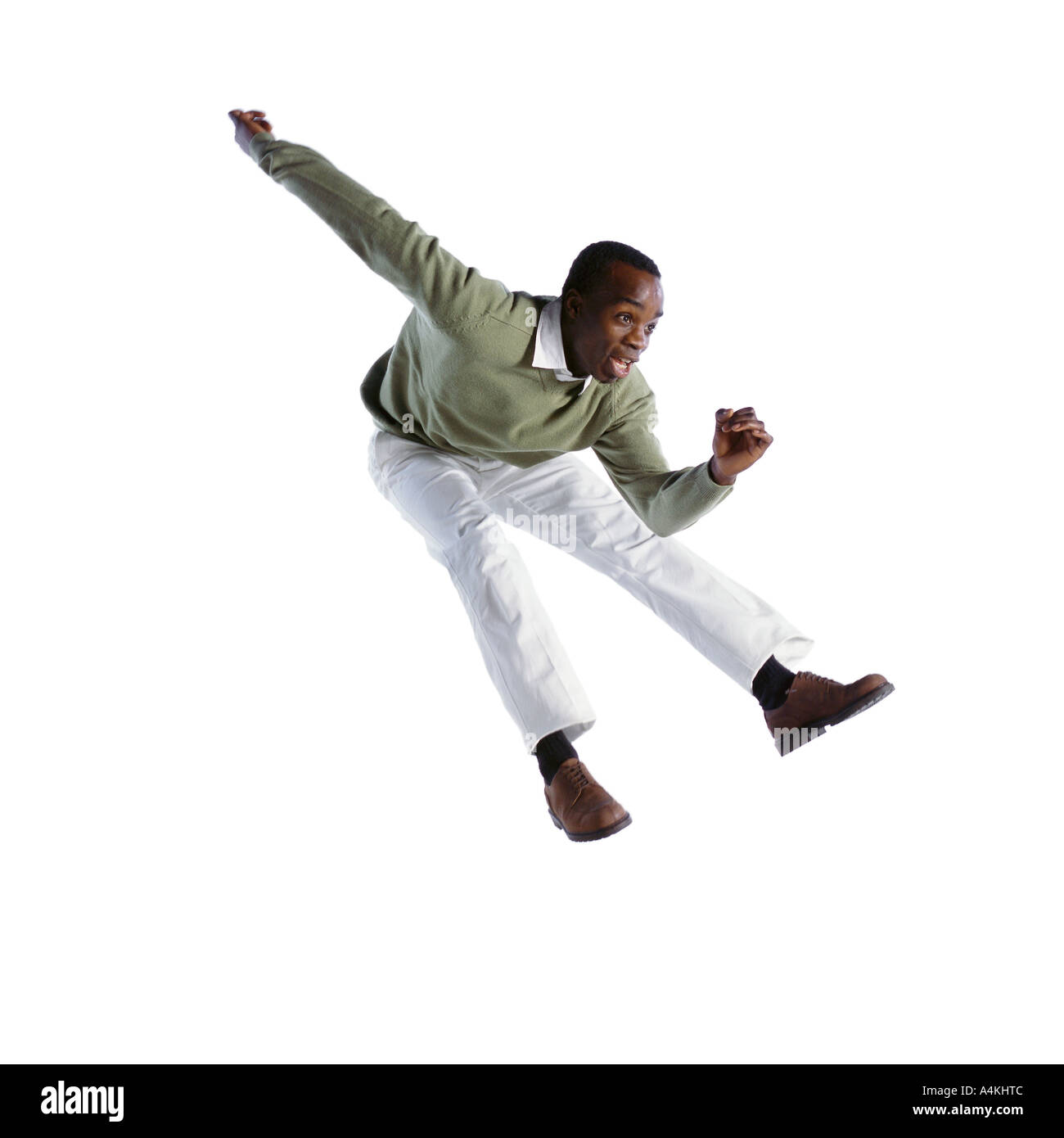 Man stretching arms african Cut Out Stock Images & Pictures - Alamy