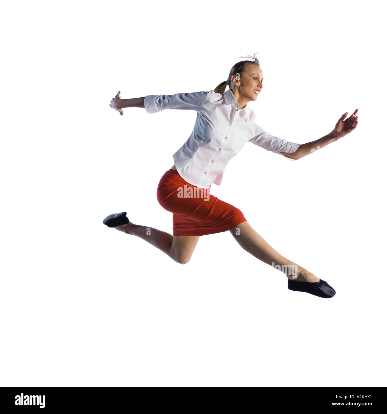 Happy fitness woman smiles Cut Out Stock Images & Pictures - Alamy