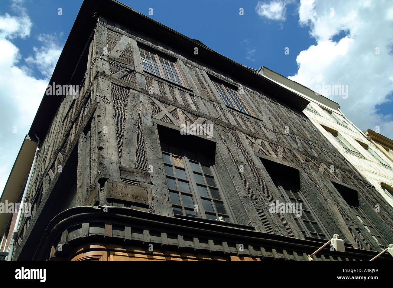 buildings in French street in Rouen Stock Photo - Alamy