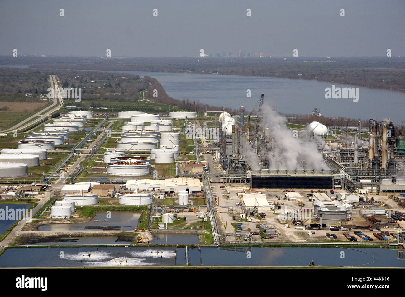 Refinery along the Mississippi River near New Orleans Louisiana Stock ...