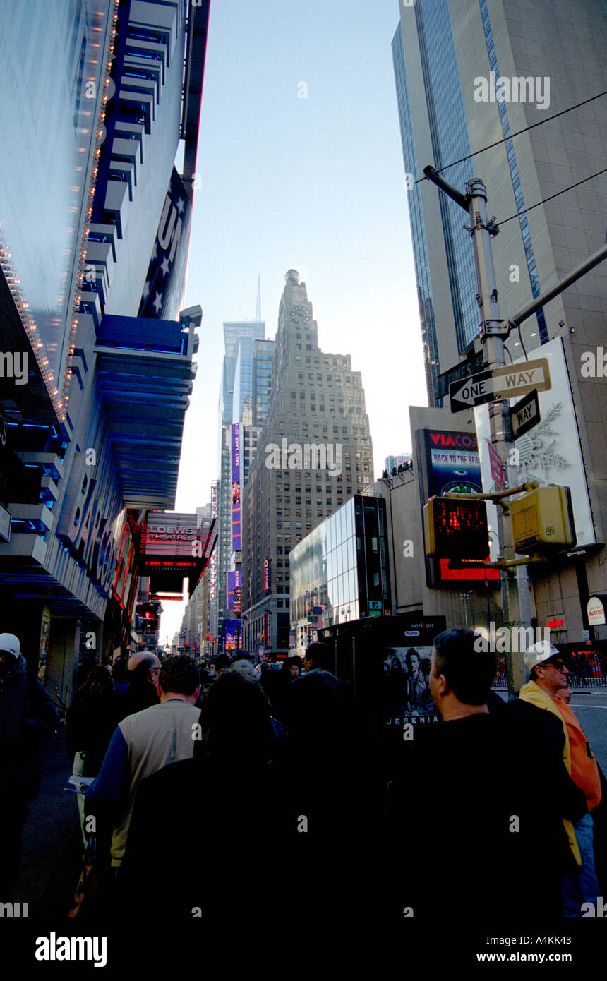 New York street level Grainy atmosphere in the Time Square area Stock ...
