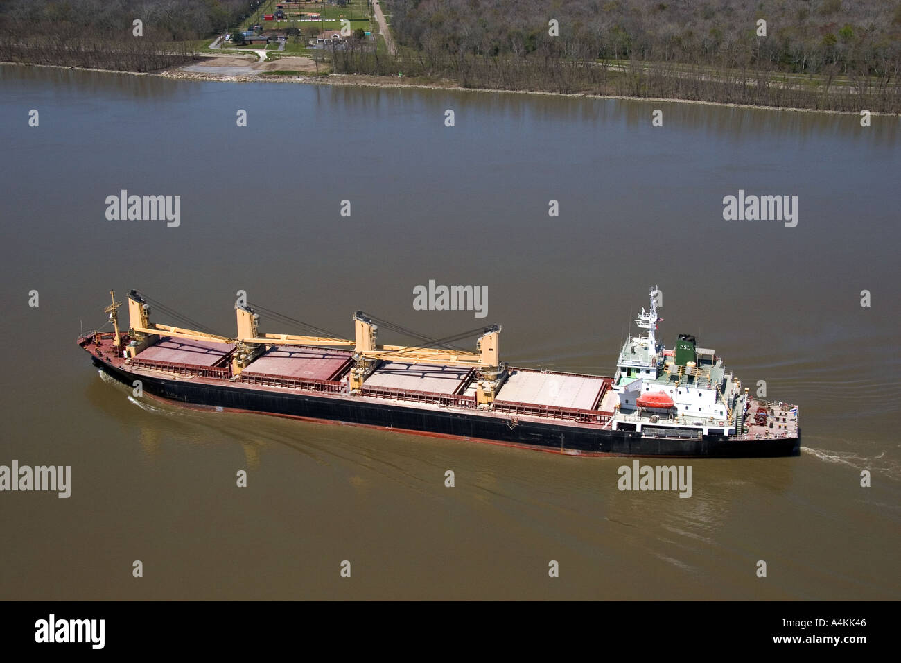 Grain ship on the Mississippi River near New Orleans Louisiana Stock ...