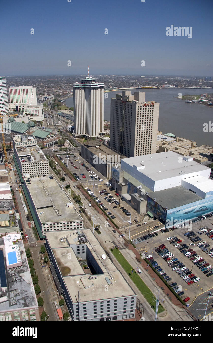 Aerial view of riverfront and cityscape of New Orleans Louisiana Stock ...