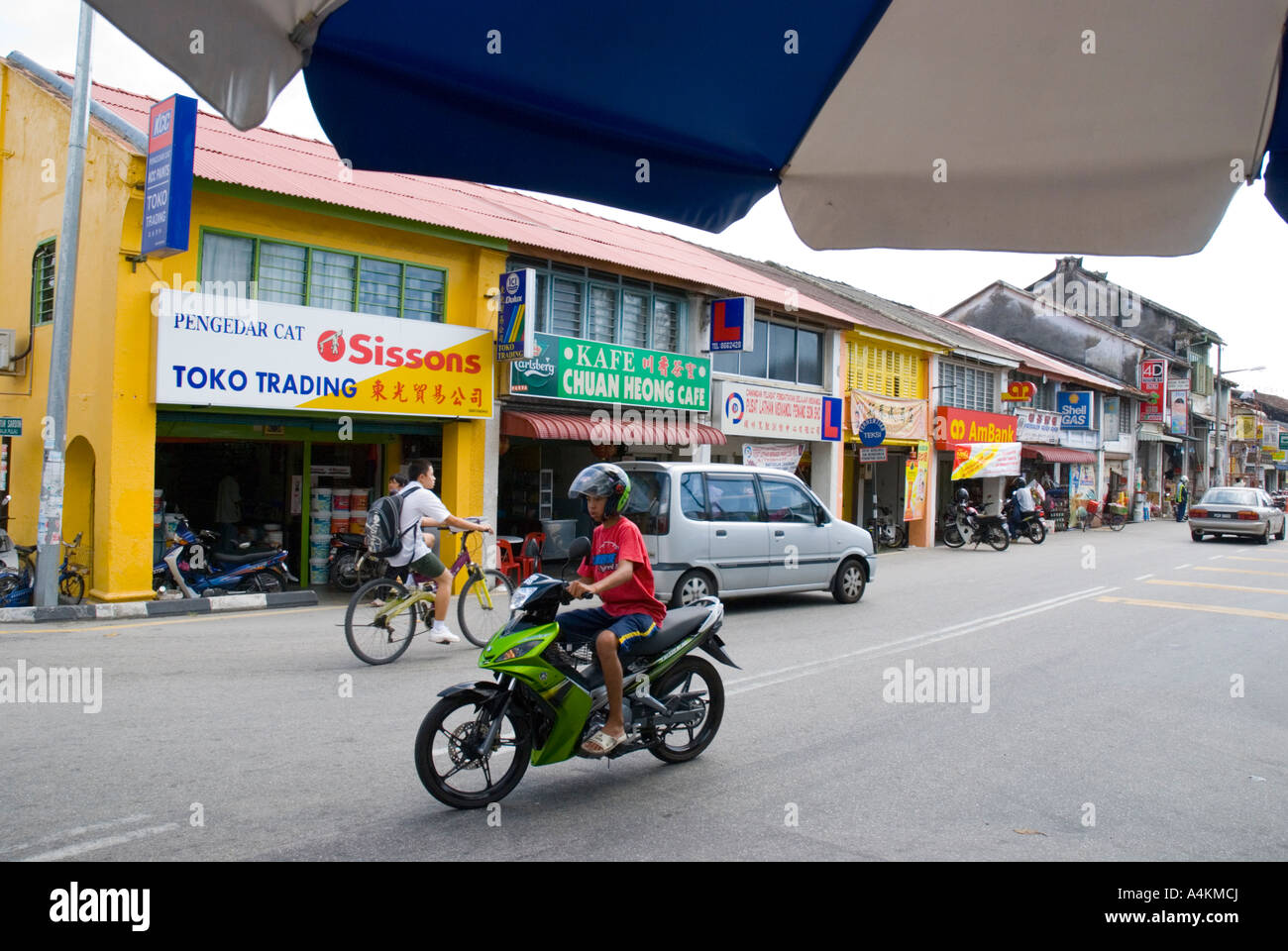 The town of Balik Pulau on Penang Island Malaysia Stock Photo - Alamy
