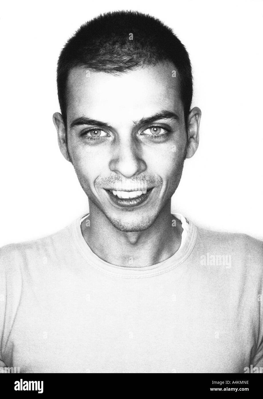 Indoor shot smiling man Black and White Stock Photos & Images - Alamy