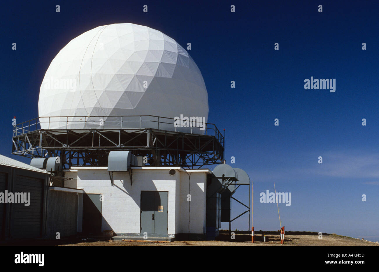 The dome of an FAA radar station at Snowbank Mountain near Cascade ...