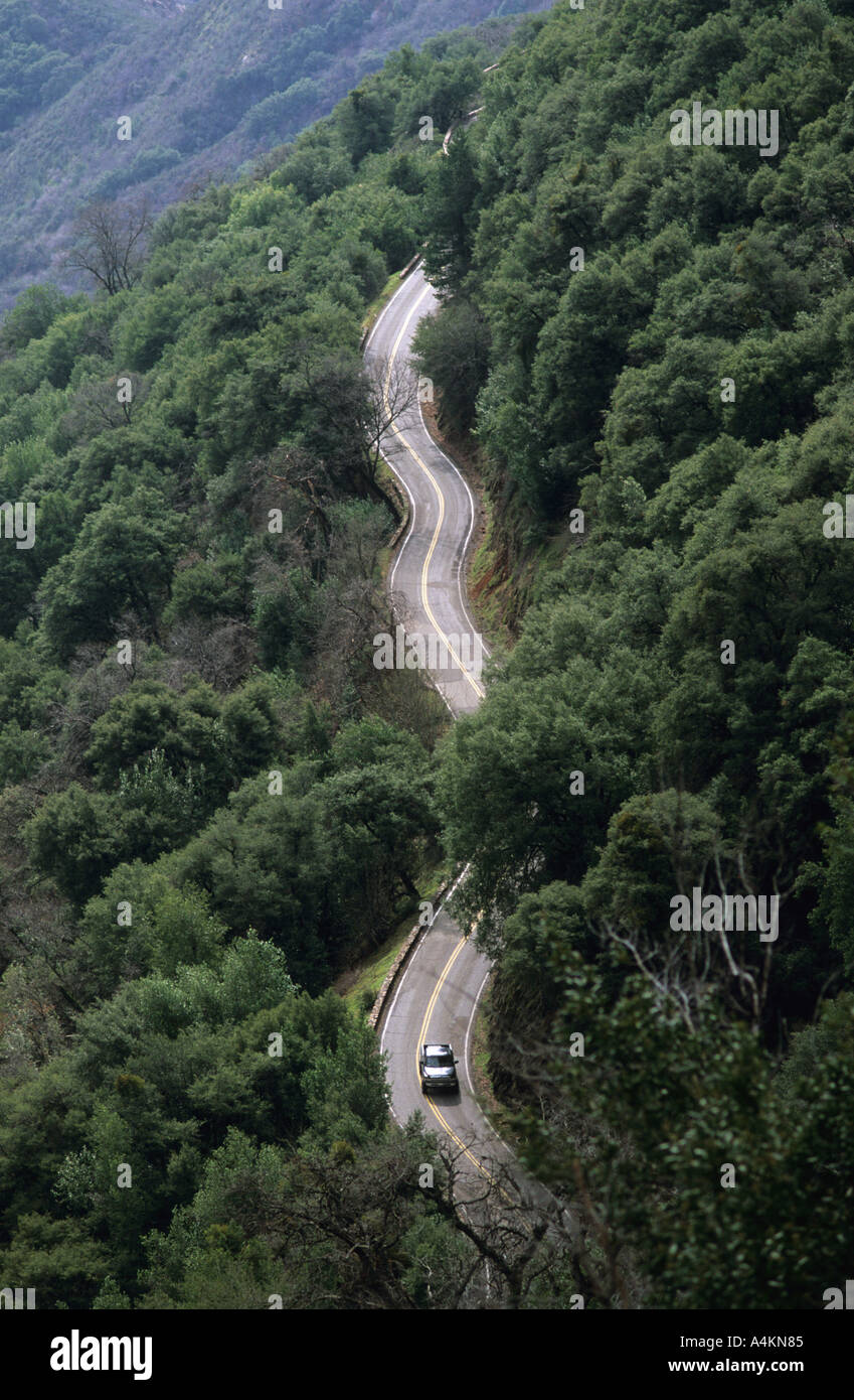 Winding road to Sequoia National Park California Stock Photo - Alamy