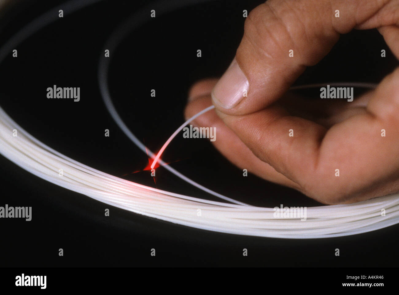 Fiber optic telephone cable Stock Photo - Alamy