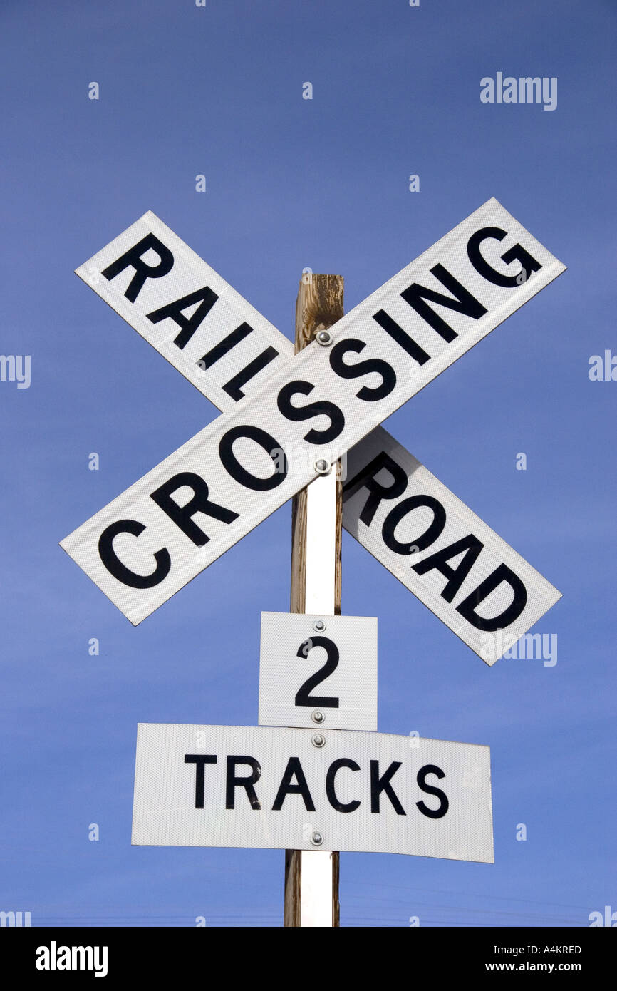 Railroad crossing sign Stock Photo - Alamy