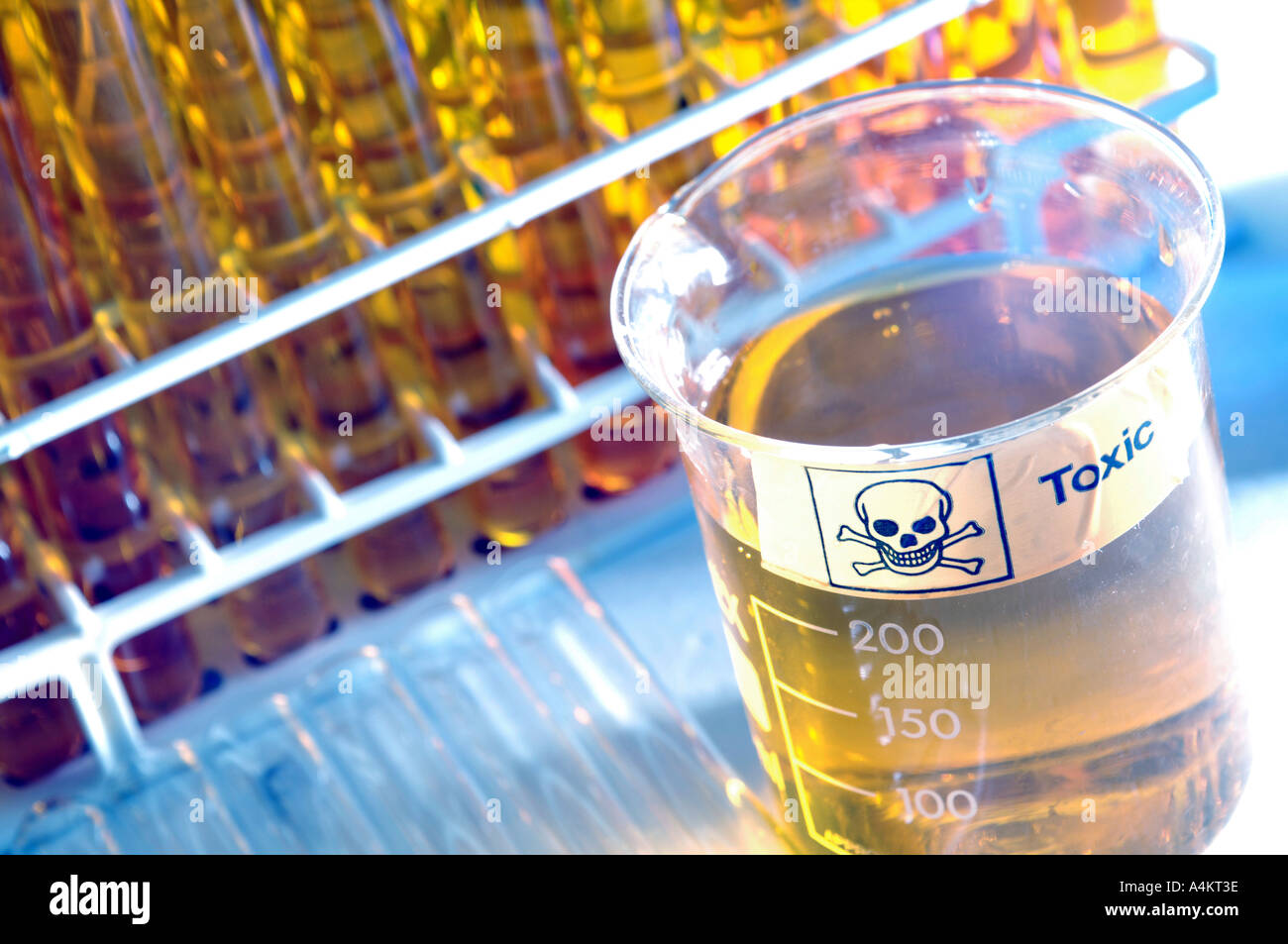 a beaker and test tubes of toxic Poison chemicals Stock Photo - Alamy