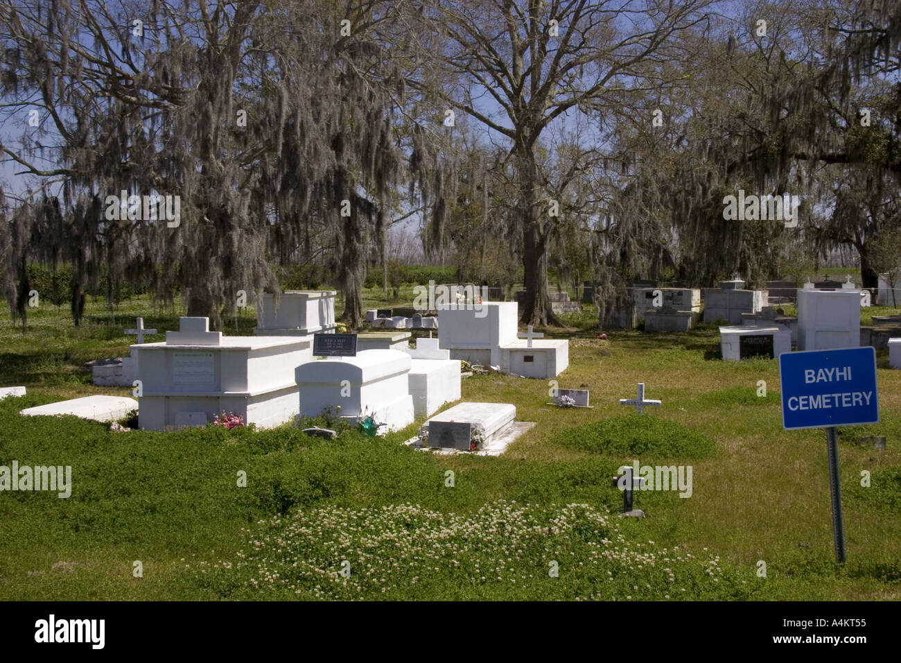 Bayhi Cemetery with above ground vaults near New Orleans Louisiana ...