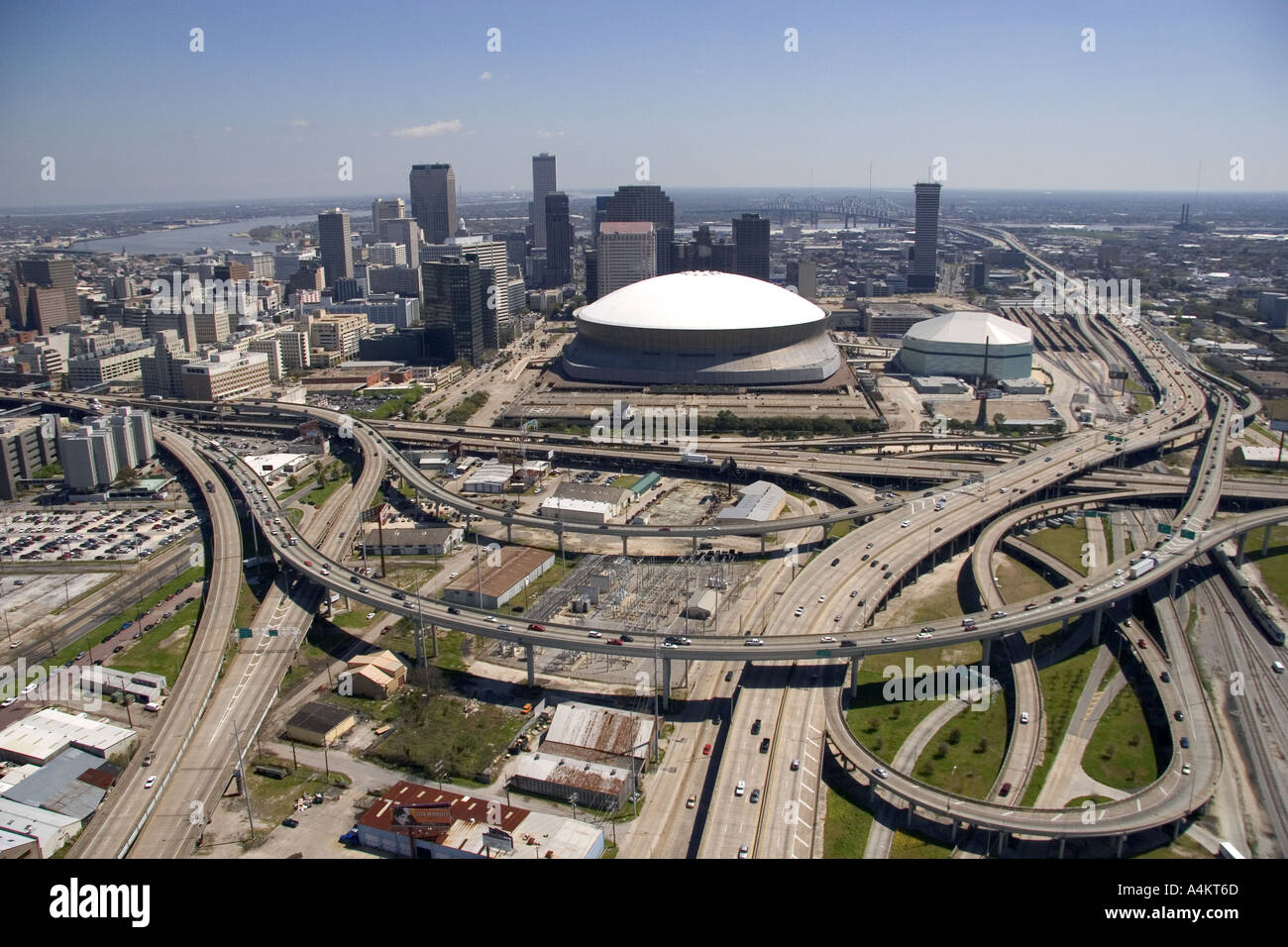 Interstate 10 and US 90 freeway interchange in New Orleans Louisiana ...