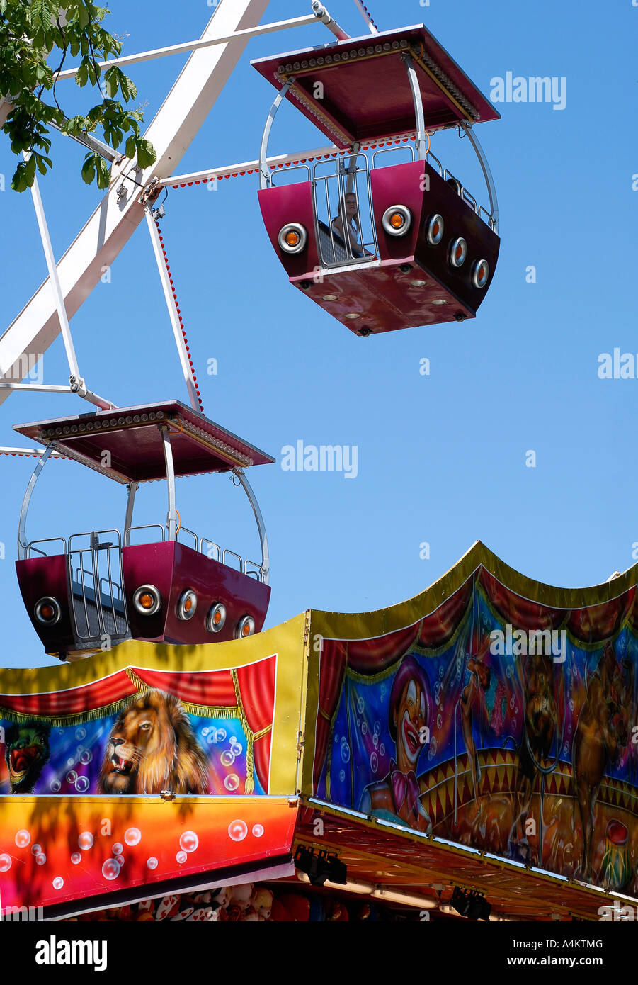 ferris wheel at amusement park Stock Photo - Alamy