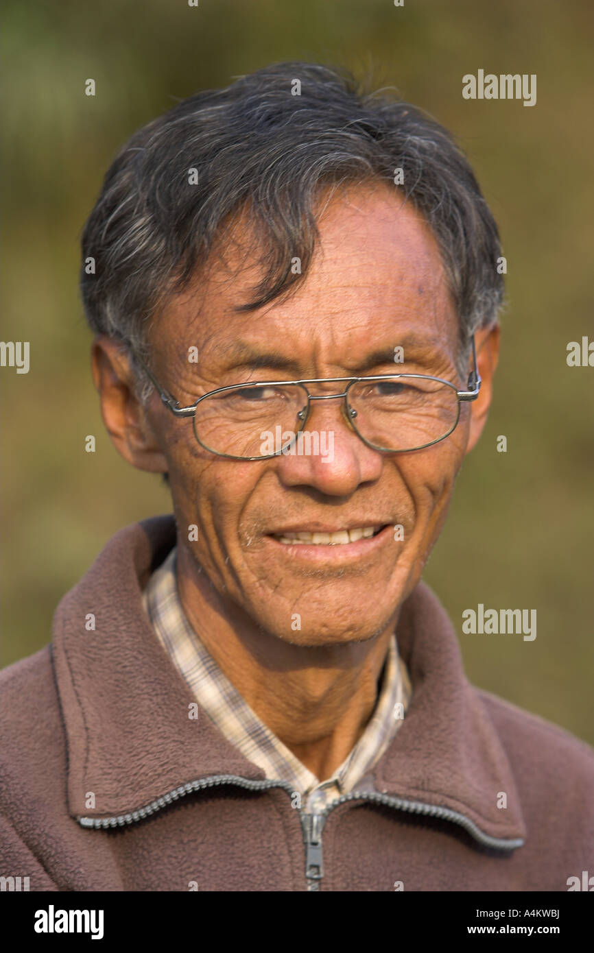 Portrait of a Nepali man wearing gasses Stock Photo - Alamy
