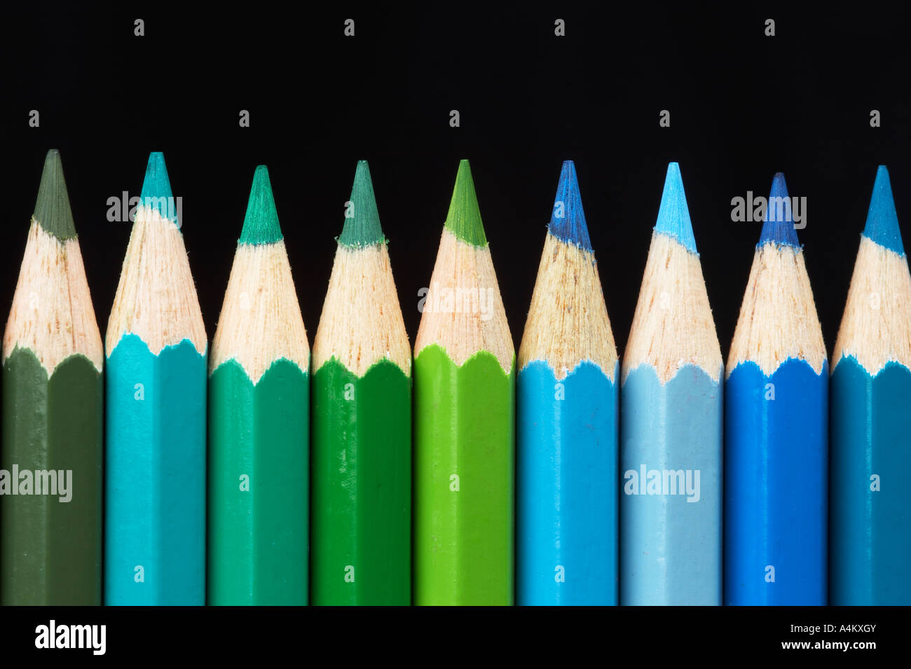 Multicolored crayons, black background Stock Photo - Alamy