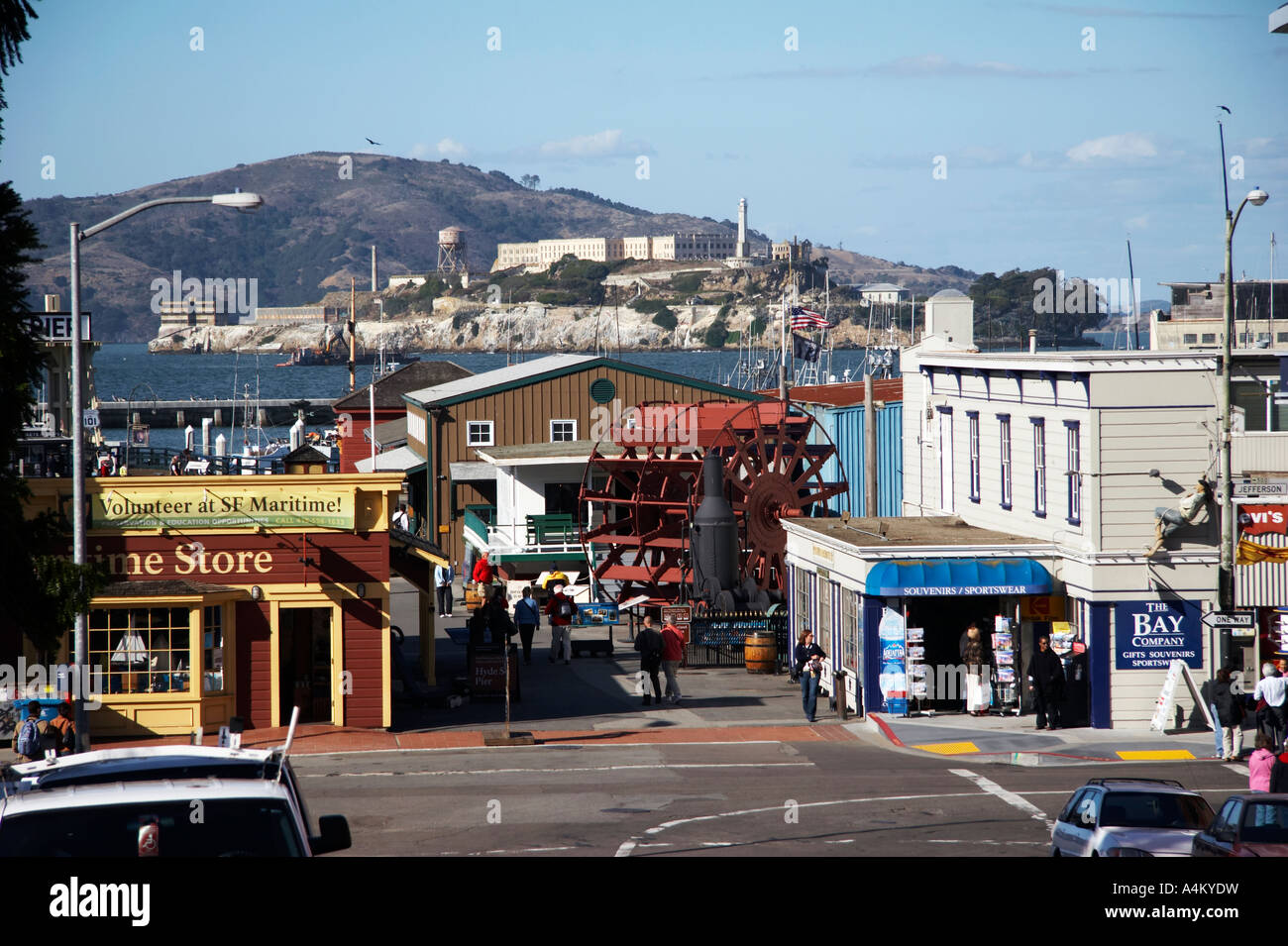 San Francisco, Pier 39 with Alcatraz in background Stock Photo - Alamy