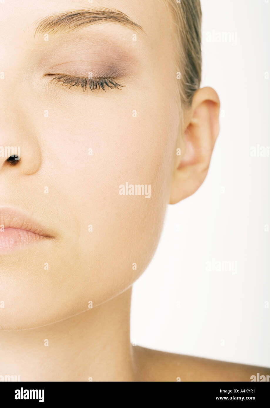 Extreme close up woman putting hi-res stock photography and images - Alamy