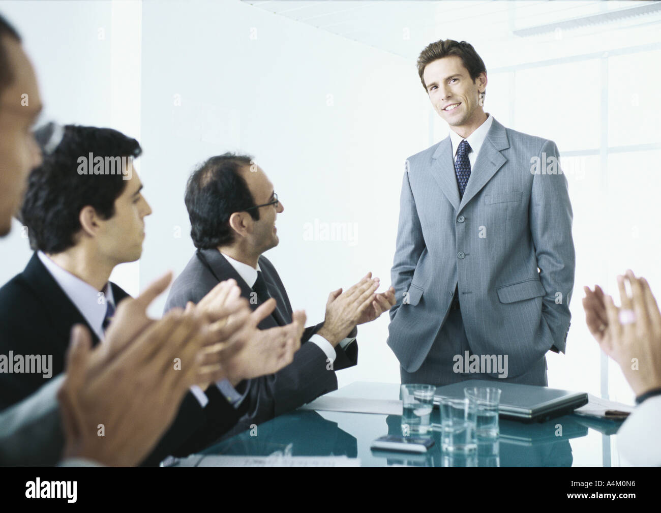 Man clapping hands seated hi-res stock photography and images - Alamy