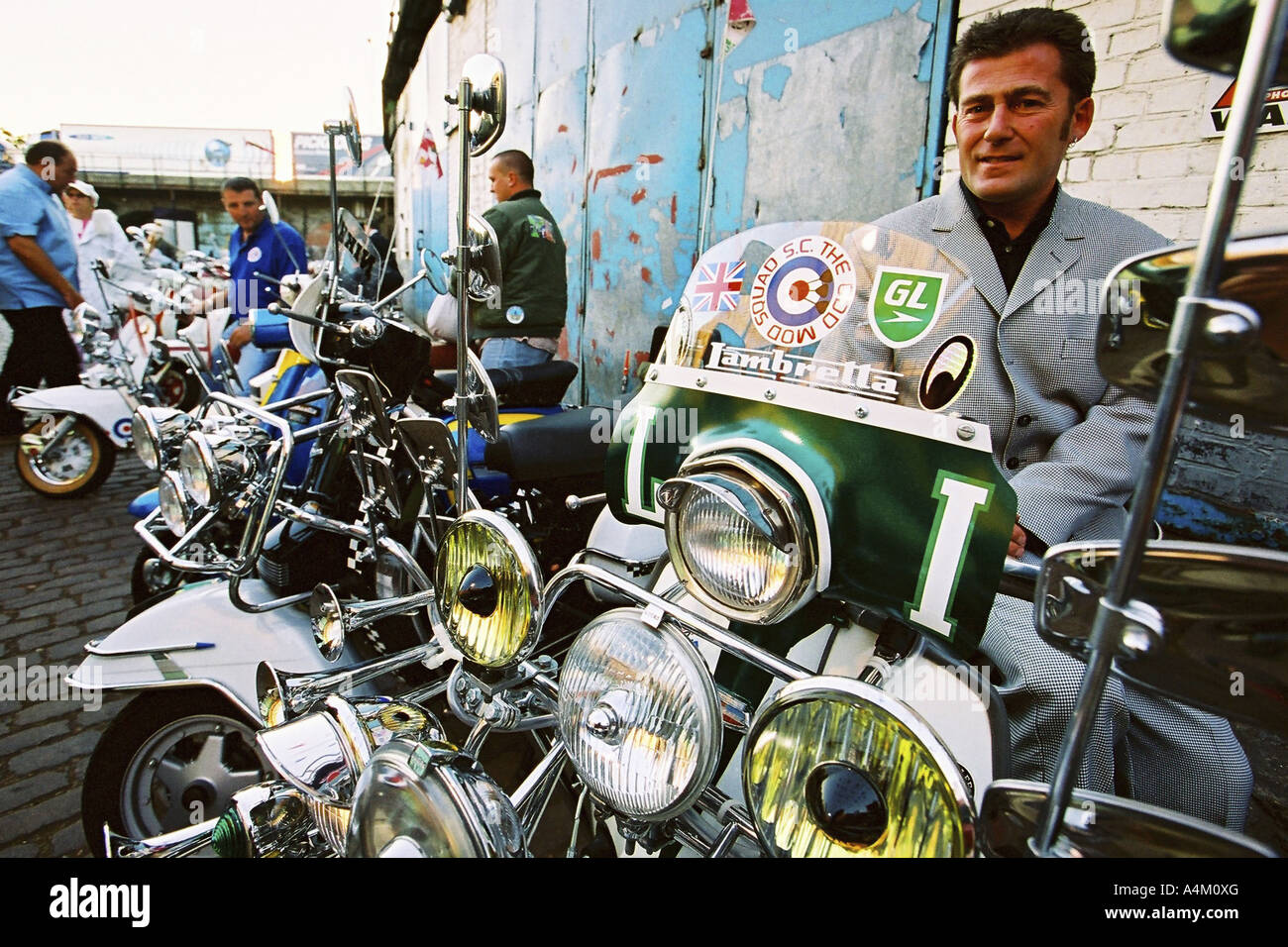 Mod displays his scooter at rally 2002 Stock Photo - Alamy