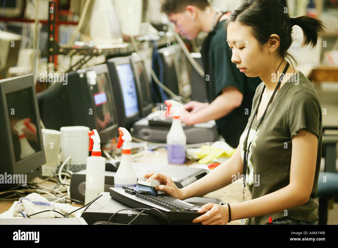 Cleaning a keyboard Stock Photo - Alamy