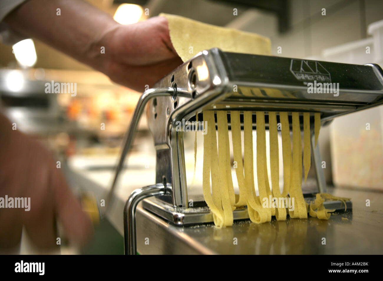 DEU Germany Kitchen of a Restaurant Pasta production Stock Photo - Alamy