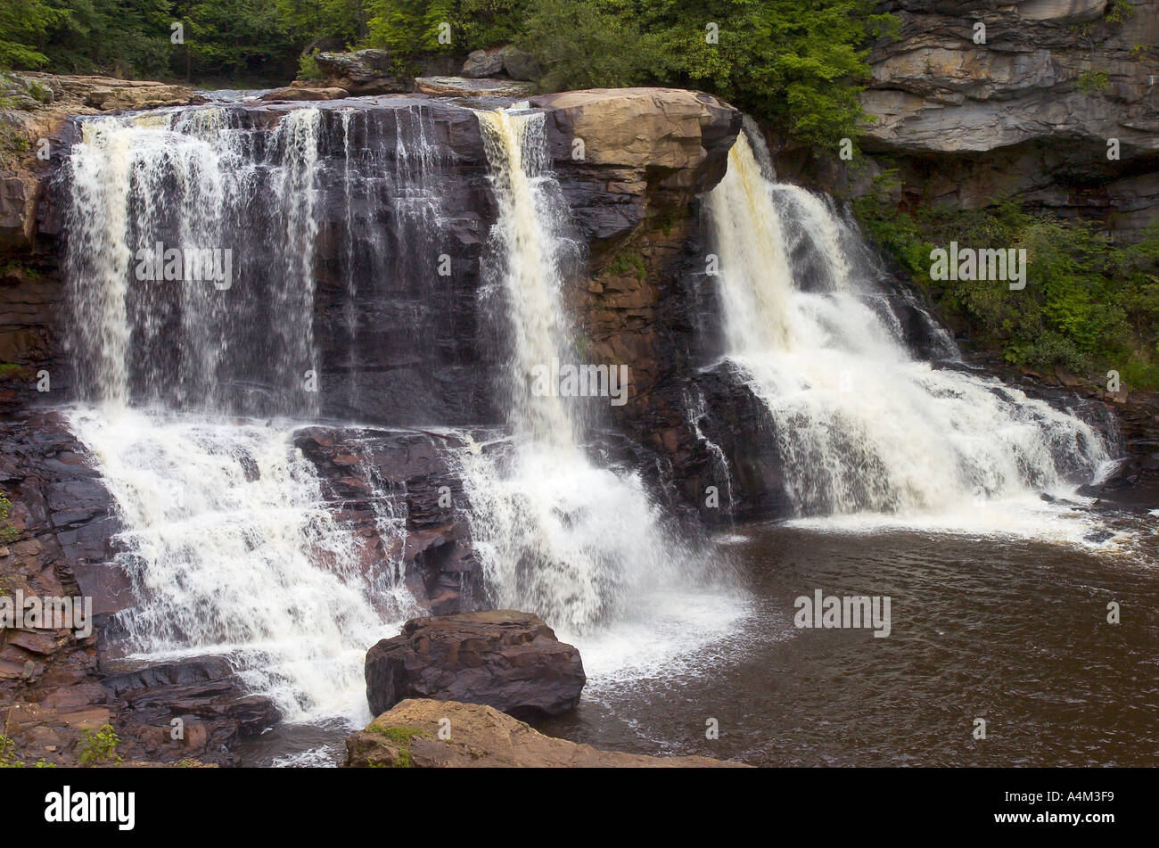 [blackwater falls] waterfall river rock wilderness Stock Photo - Alamy