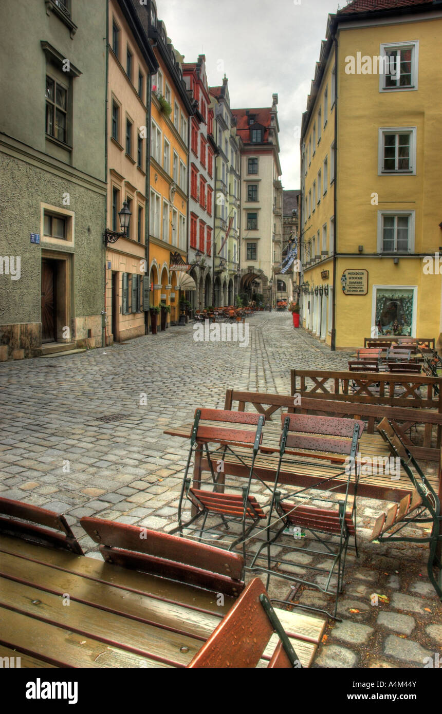 Early morning street scene in Munich, Bavaria Stock Photo - Alamy