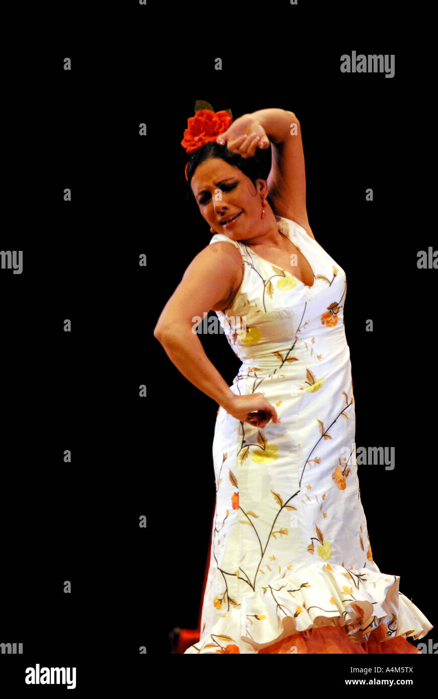 Spanish dancer Eva Yerbabuena performs at Sadlers Wells Theatre during ...