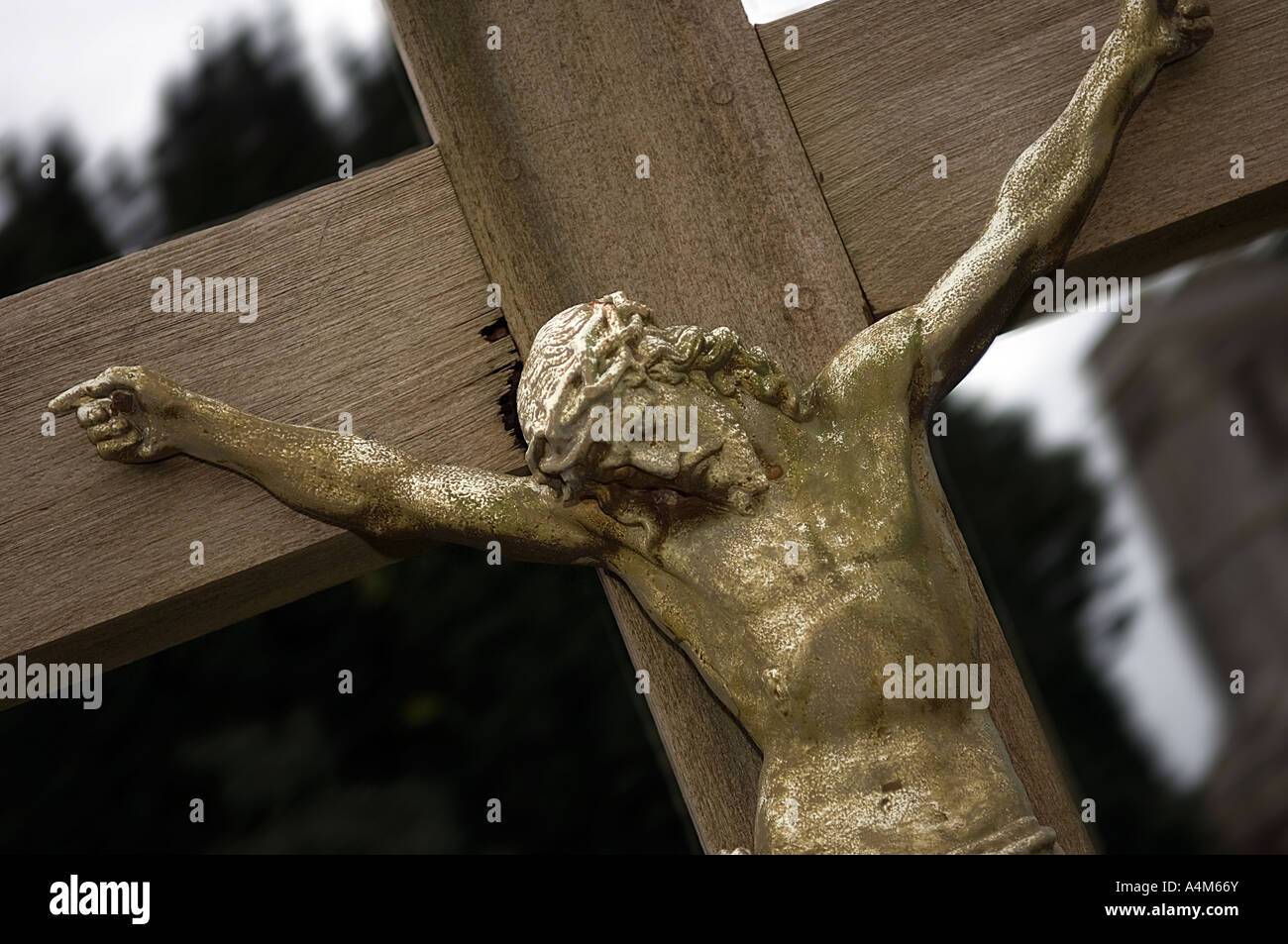 Close up of a Catholic crucifix statue Stock Photo - Alamy