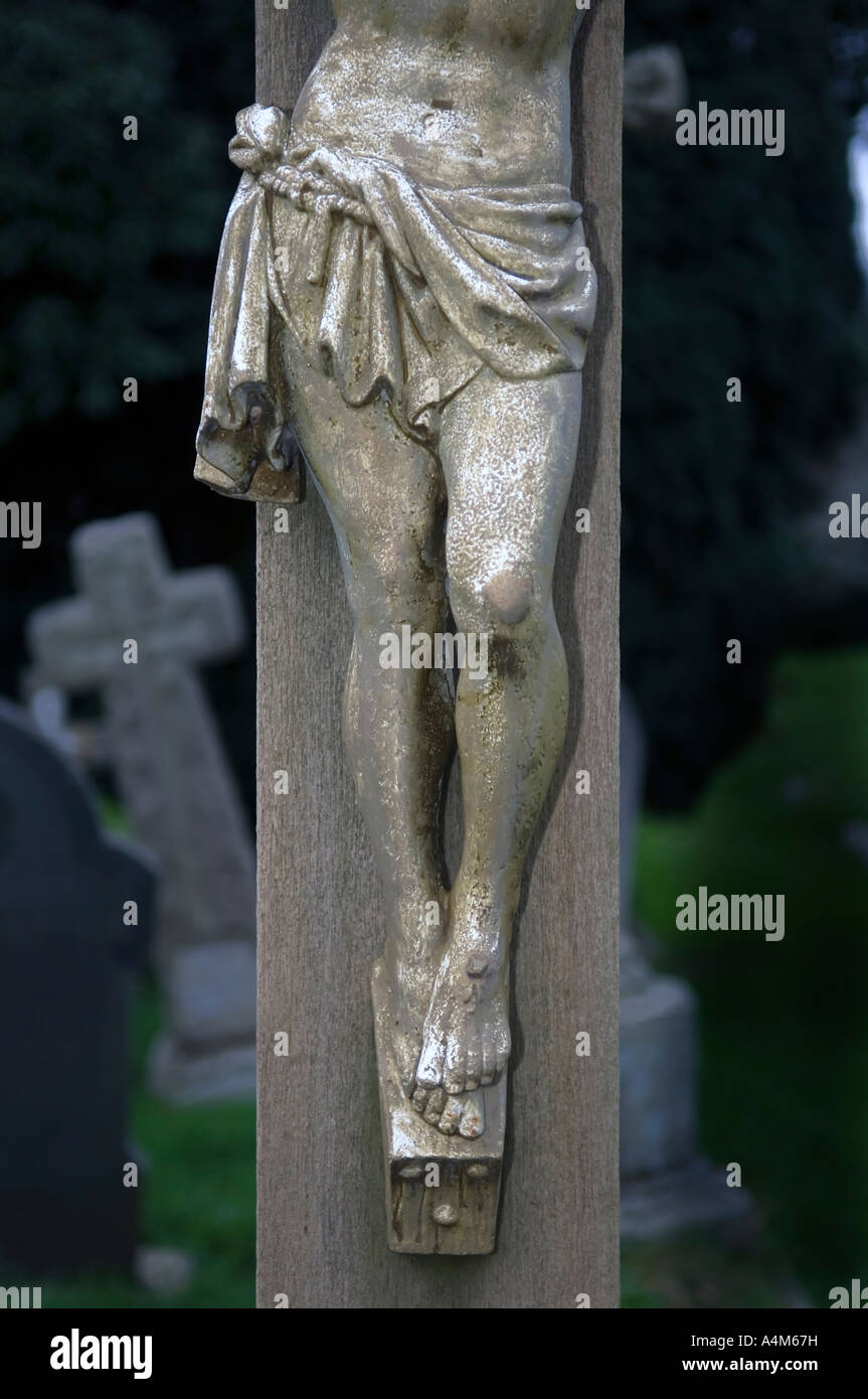 Close up of a Catholic crucifix statue Stock Photo - Alamy