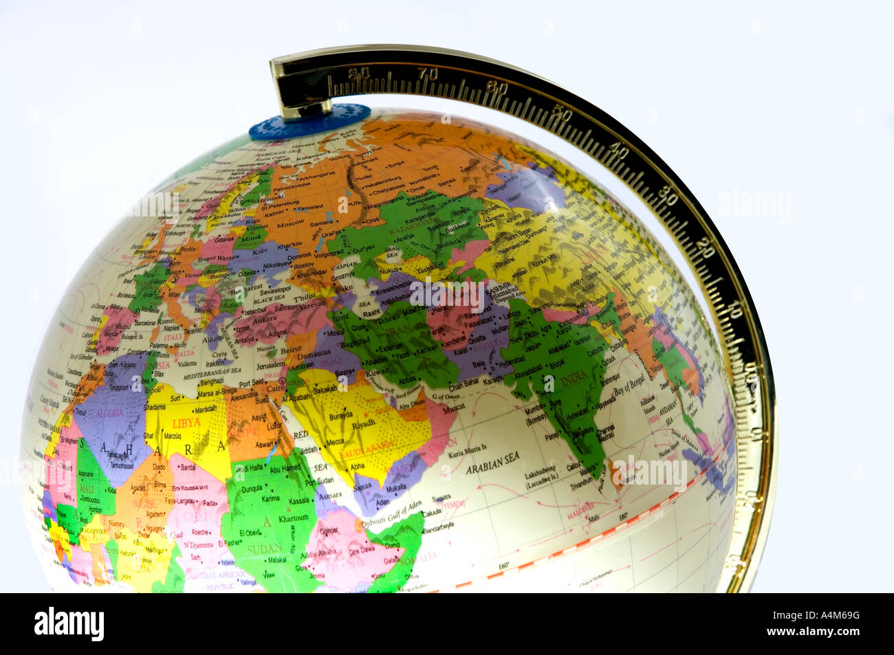 Globe with continents Stock Photo - Alamy