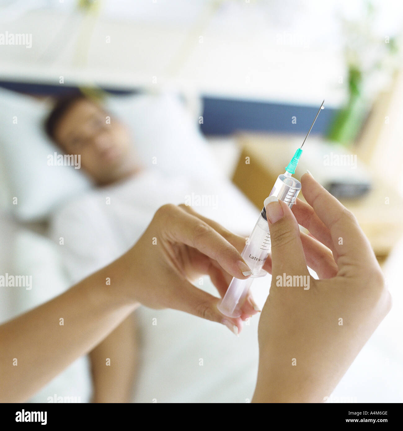 Hospital ward patients beds blurred hi-res stock photography and images ...