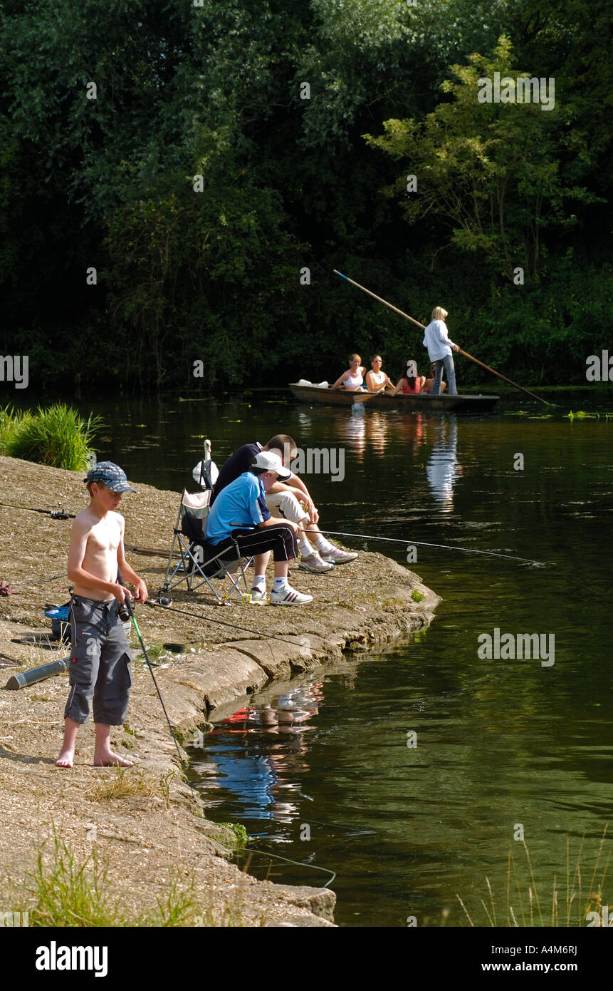 Fishing on the Great Ouse River at Houghton Water Mill, Houghton ...