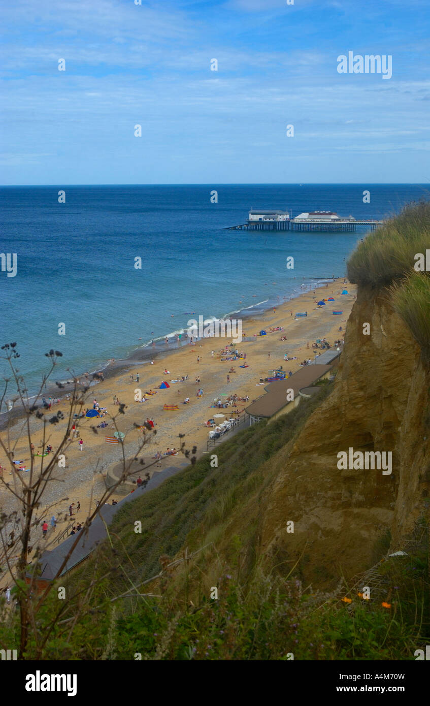 Beach front and The North Sea at the Seaside Resort of Cromer, Norfolk ...