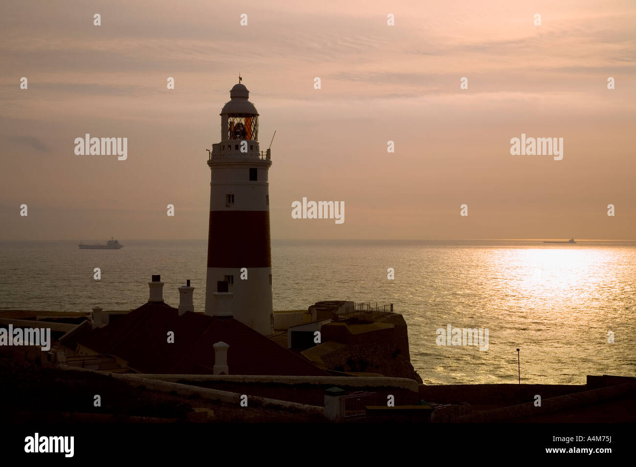 Gibraltar Lighthouse at Europa Point Stock Photo - Alamy